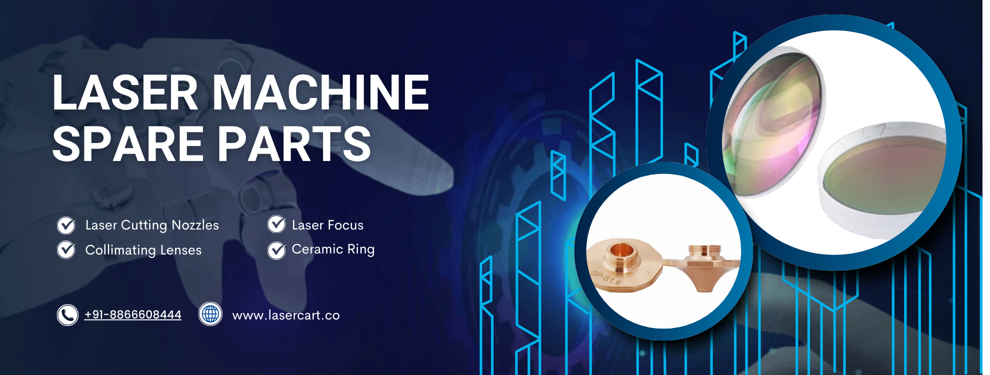 Buy Laser Cutting Nozzles, Focus Lenses & Ceramic Rings - Lasercart.co